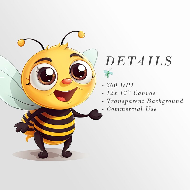 Cute Bee Clip Art Bee PNG Bundle Honey Bee Art Busy Bees - Etsy