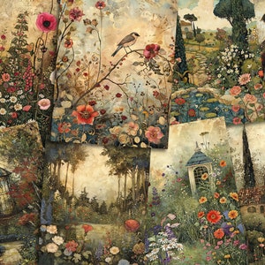 Victorian Gardens Printable Art Pages, Whimsical Art Pack Quirky ...