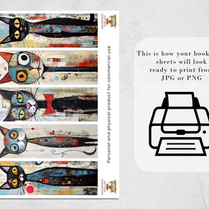 Meow Society Printable Bookmarks II | 10 Quirky Mixed Media Cat ...