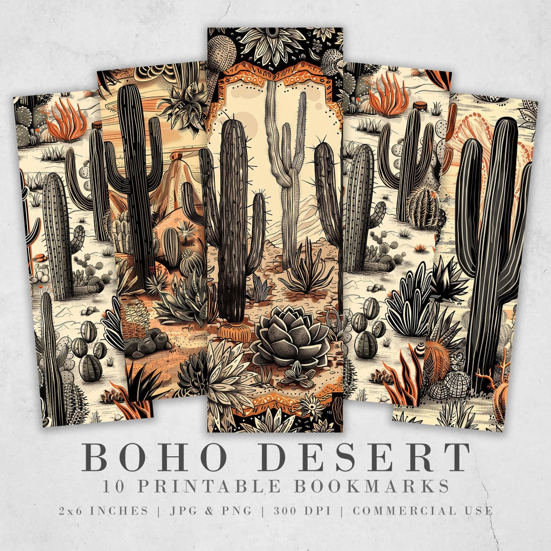Boho Desert Vibes Printable Bookmarks| 10 Western Country Rustic ...
