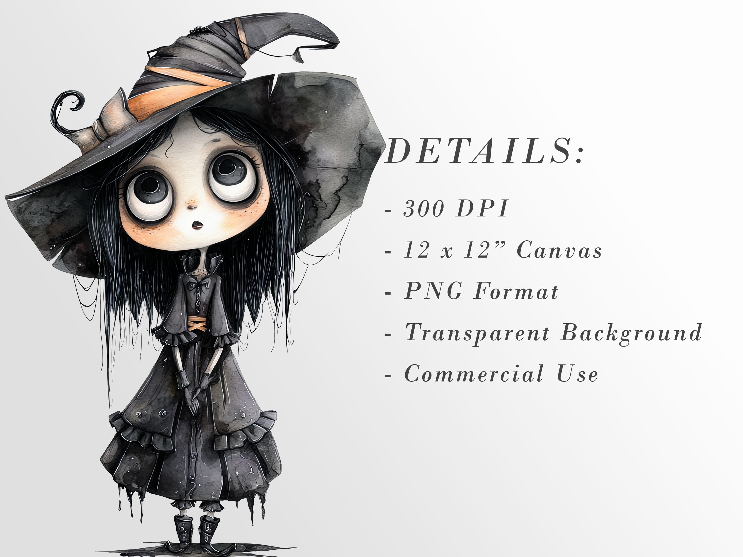 Cute Witches Clipart: Halloween Art for Crafts and Decor | PNG Bundle ...