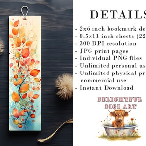 20 Fall Leaves Printable Bookmarks | Digital Download JPG Bookmark Set ...