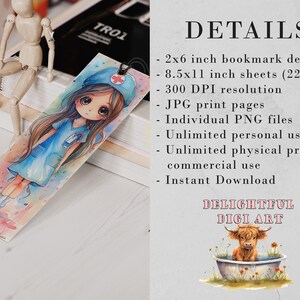 15 Chibi Nurses Watercolor Printable Bookmarks| Set of JPG Bookmarks ...