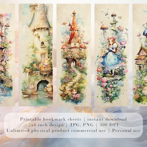20 Watercolor Fairy Tale Printable Bookmarks | Digital Download JPG ...