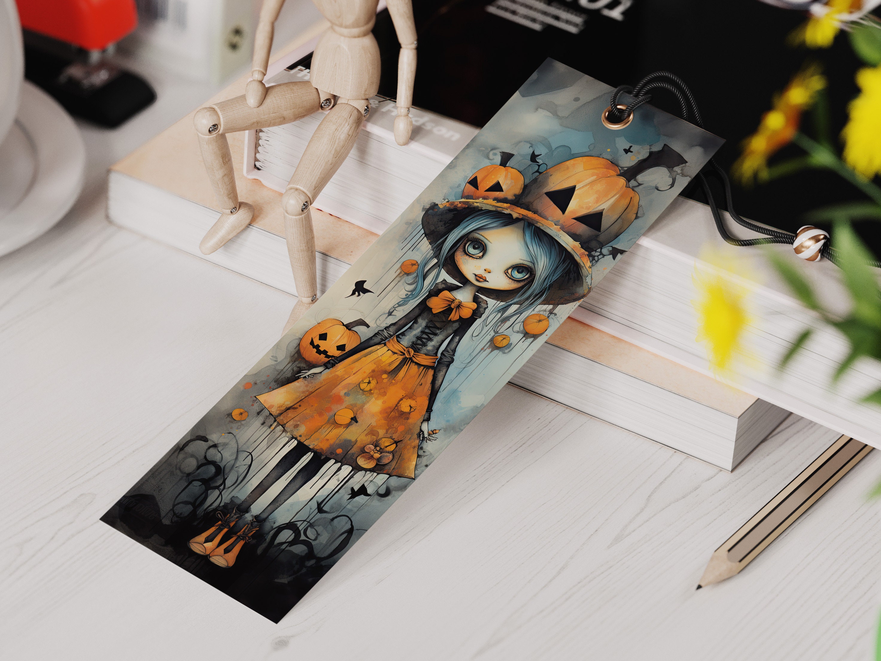 15 Cute Halloween Printable Bookmarks | Digital Download JPG Bookmark ...