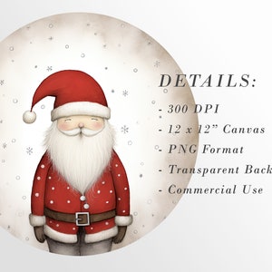 Whimsical Santa Clipart: Jolly Santa Graphics for Christmas Crafts and ...