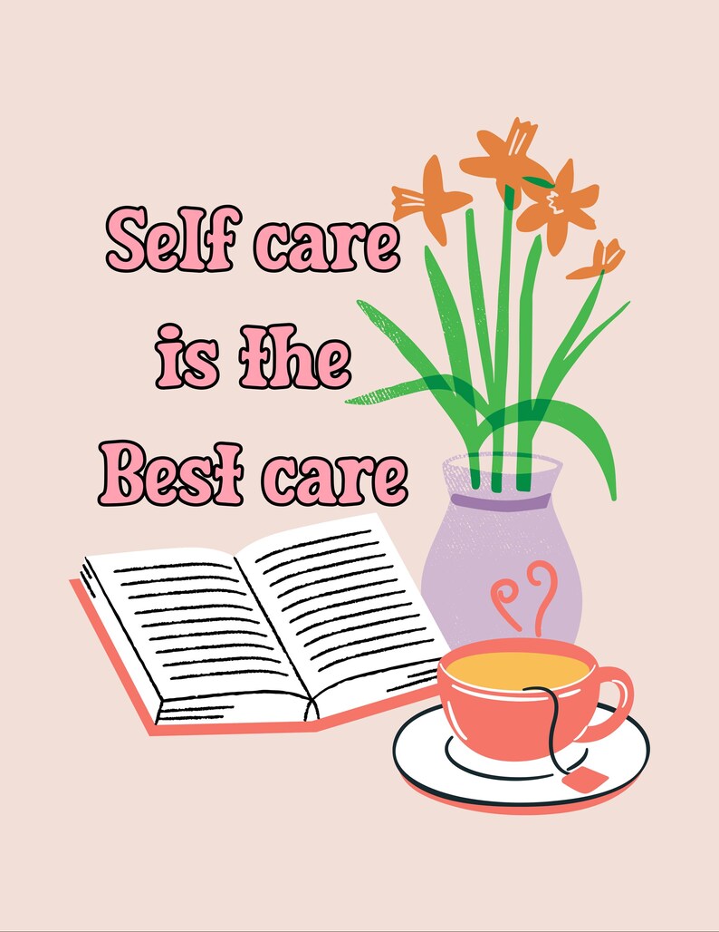 Self Care is the Best Care Printable - Cozy Design - Digital Wall Art ...