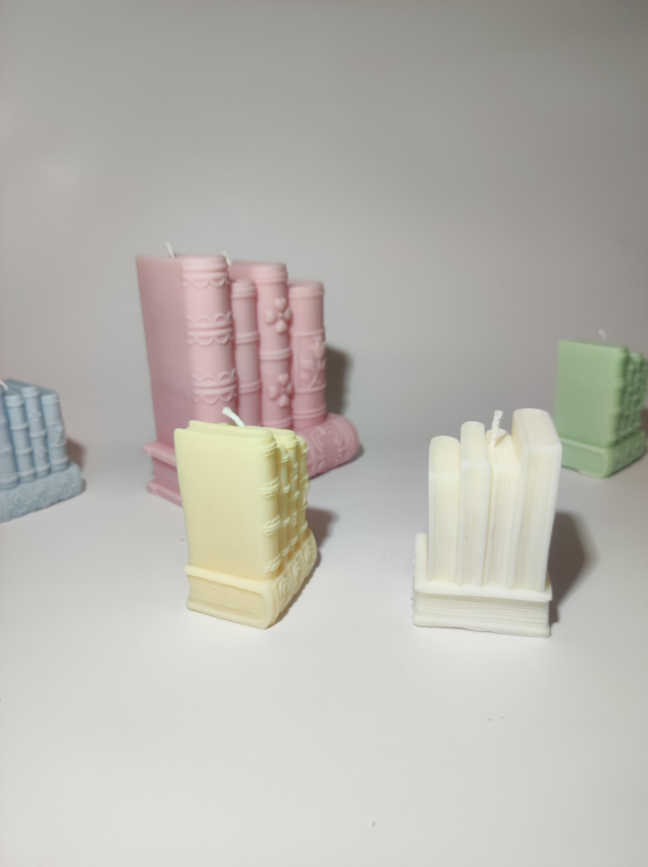 5 Piece Book Candle | Book Candle | Many Colours | Large + Small ...