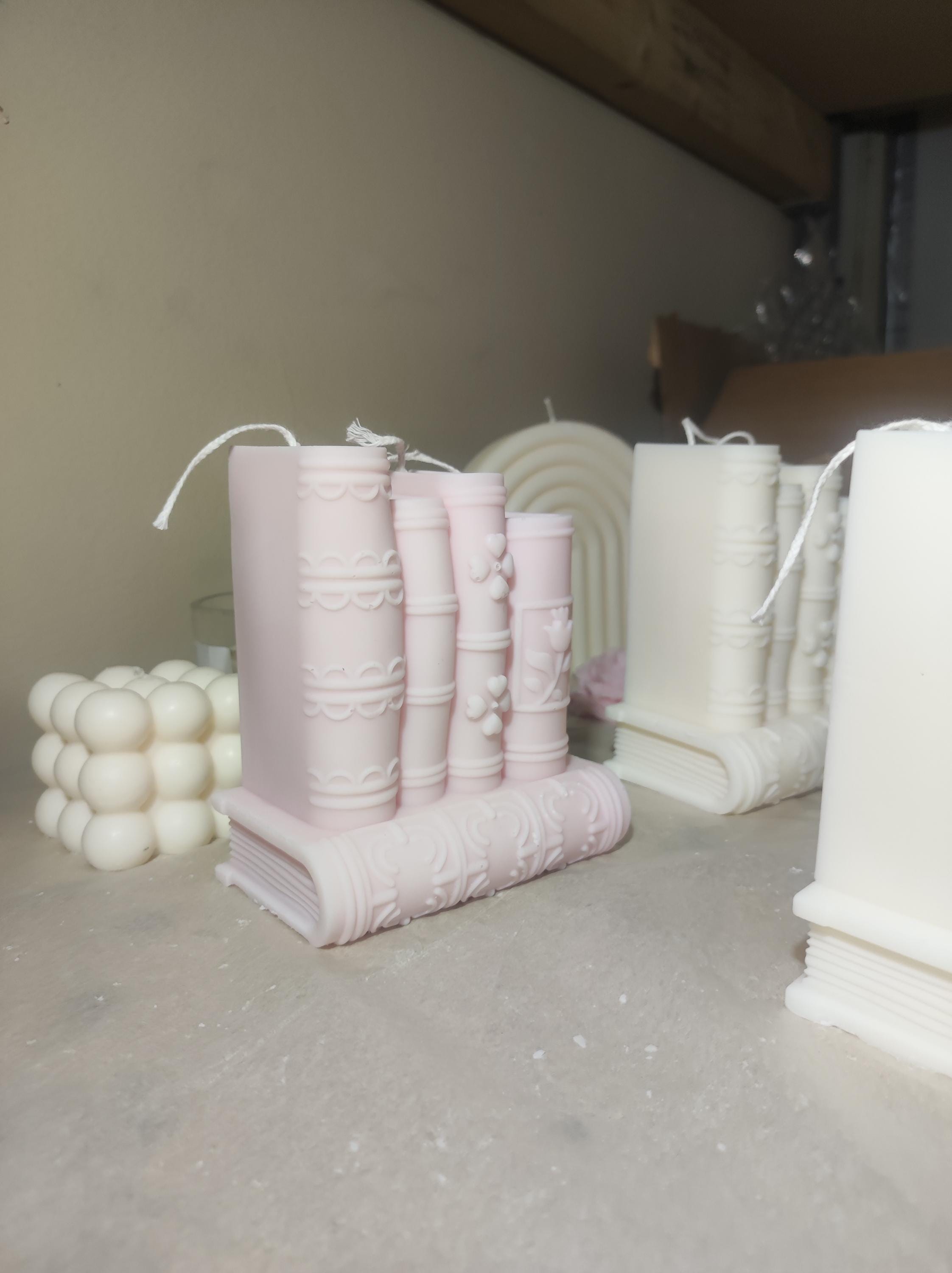 5 Piece Book Candle | Book Candle | Many Colours | Large + Small ...