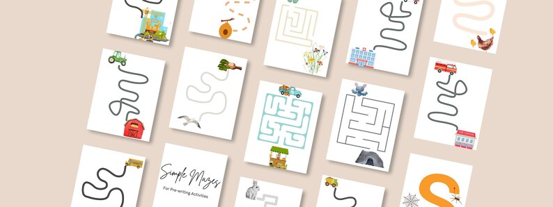 Simple Easy Mazes for Kids - Etsy