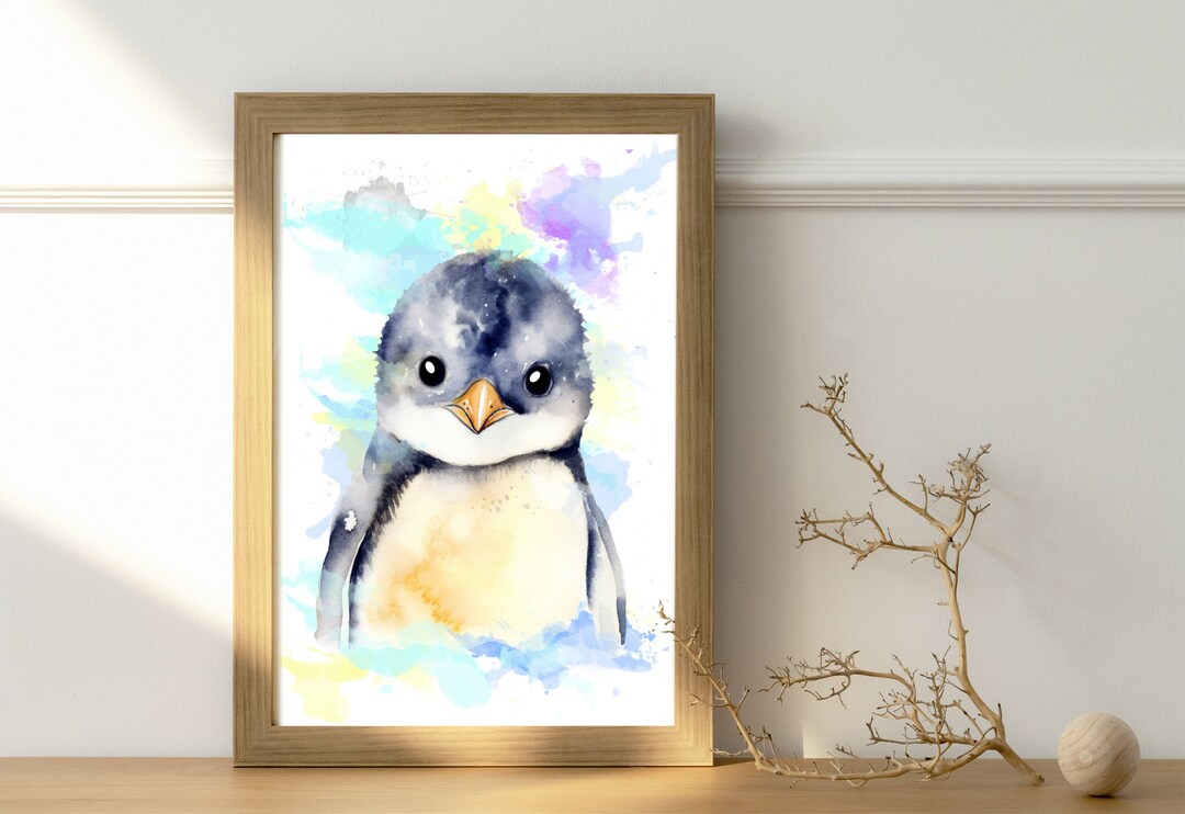 Watercolor Penguin PRINTABLE ART Penguin Print Download Penguin Poster ...