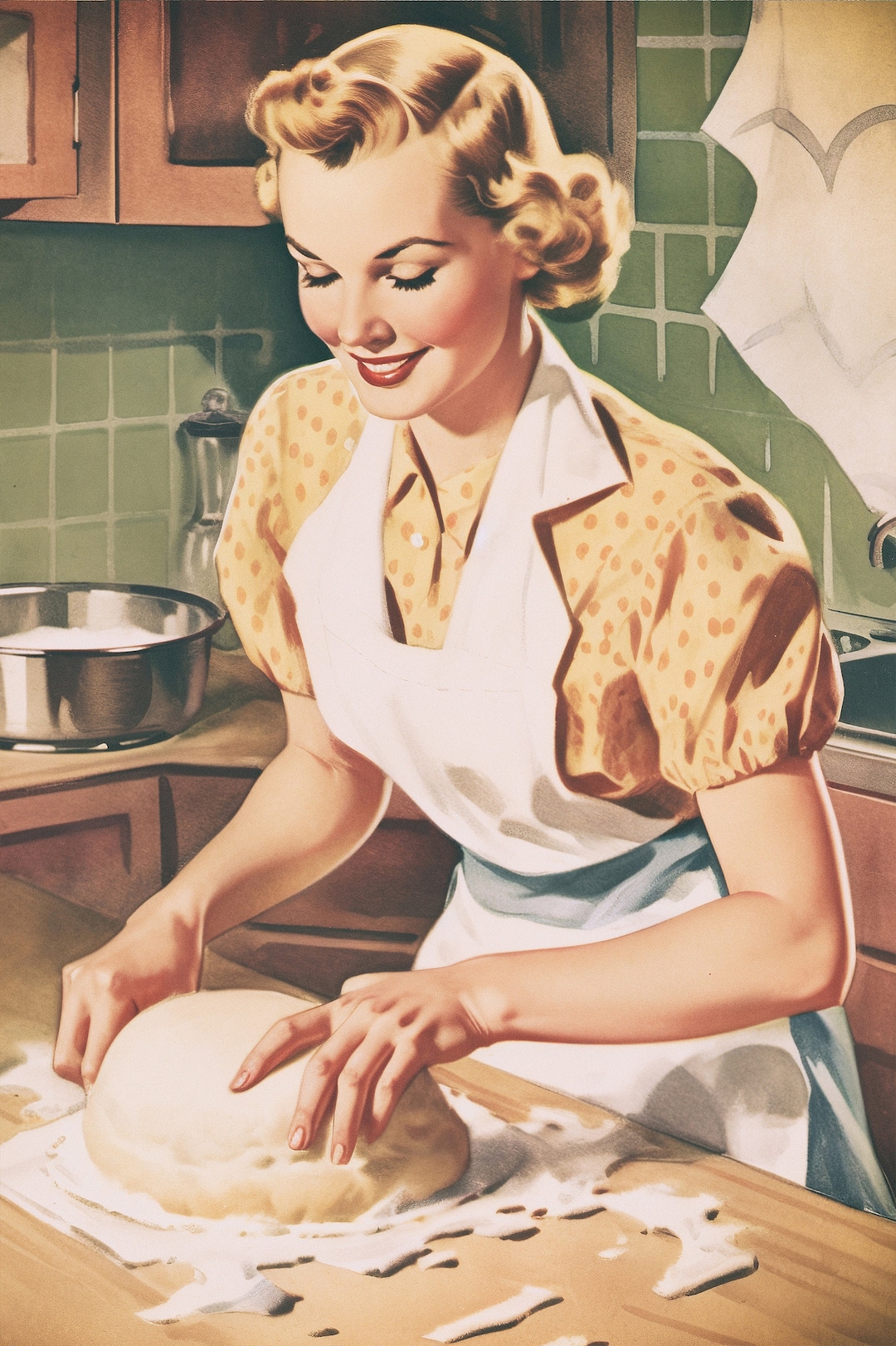 Vintage Posters | Women Baking Bread | Downloadable Prints | Vintage ...