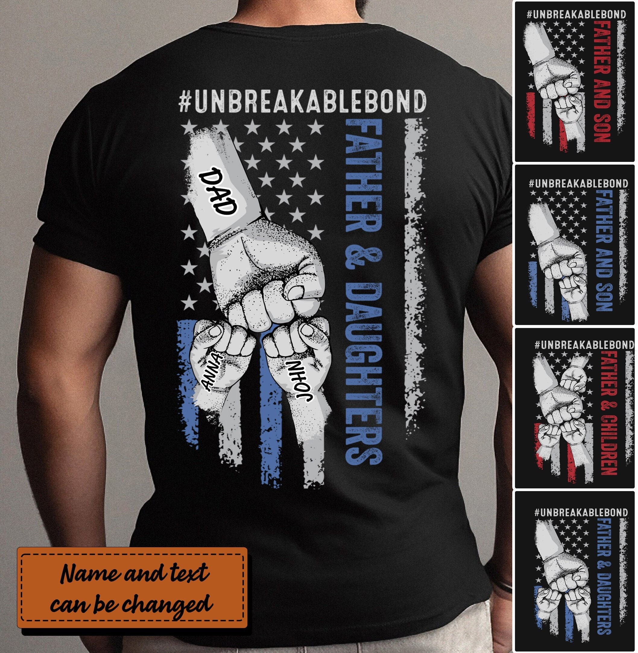 Father And Son Daughter Unbreakable Bond Fist Bump Dad Shirt Etsy