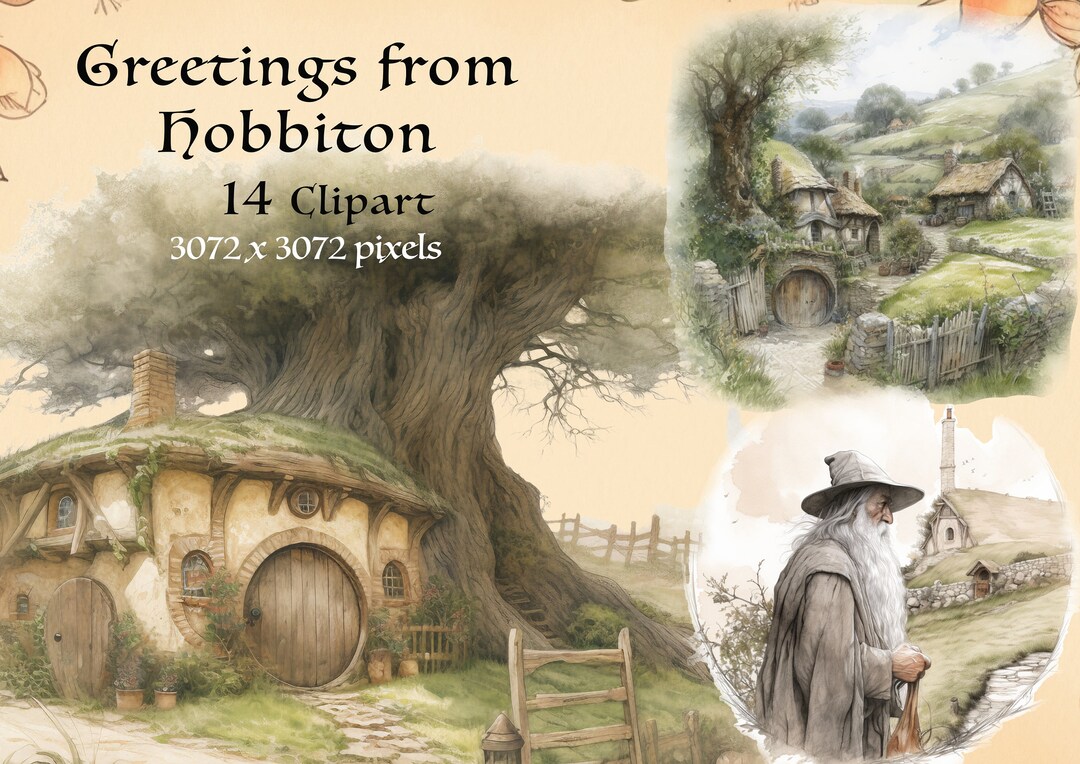 Greetings From Hobbiton /14 PNG Bundle/ Fantasy/ Hobbit / - Etsy