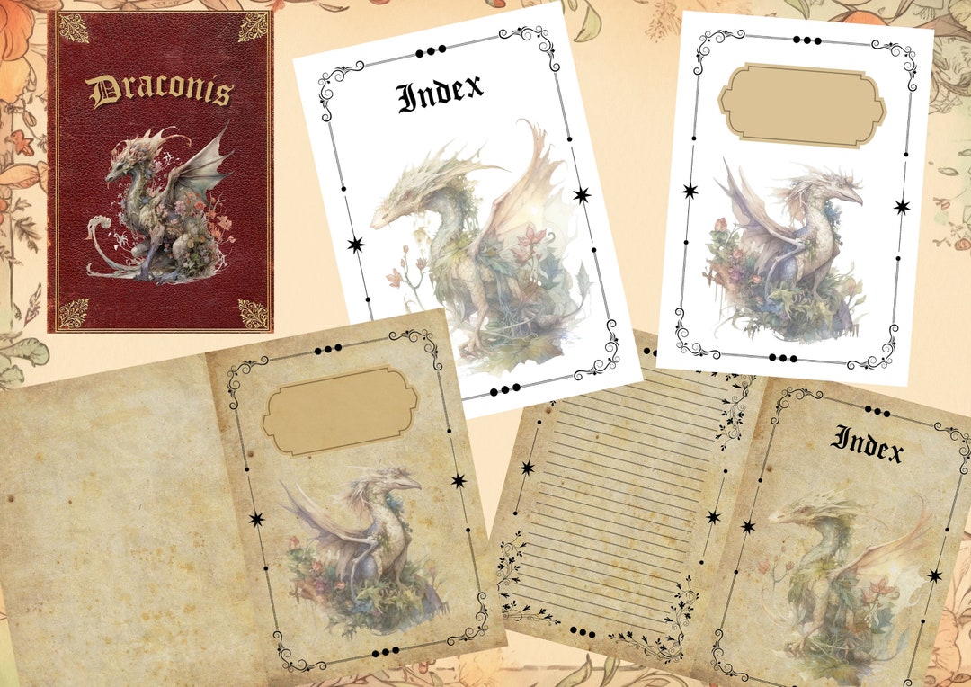 Magic Dragons Journal Kit Printable . 31 Pages+covers. Book of Shadows ...