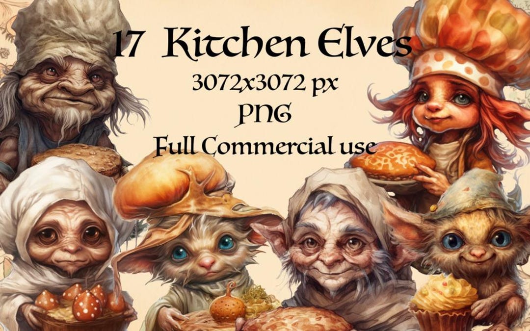 17 Magical Kitchen Elves PNG. Fantasy. Magic Creatures. House Elves ...