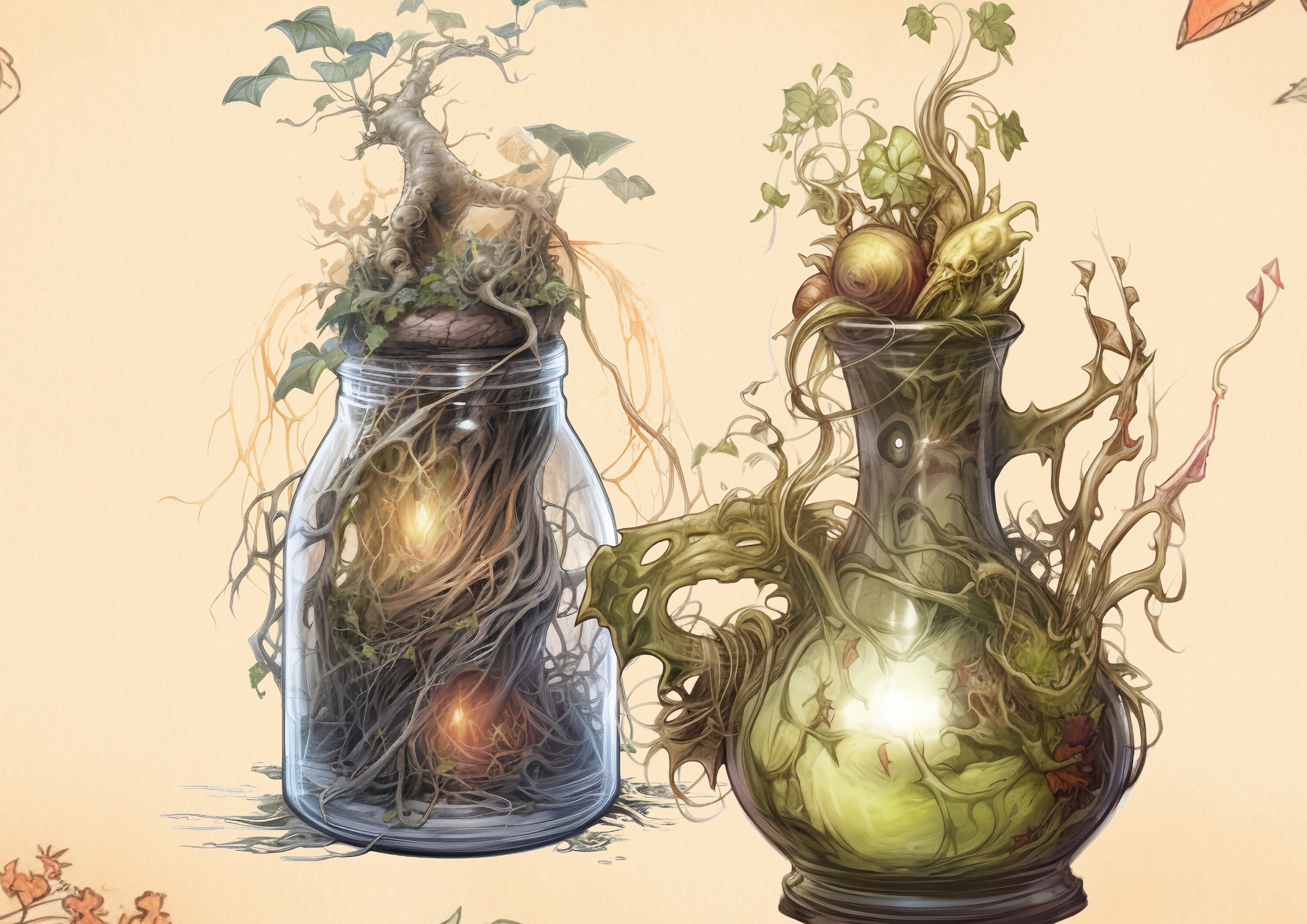 18 Magic Potions Clipart Bundle. Wizard. Witch.grimoire Images. BOS ...