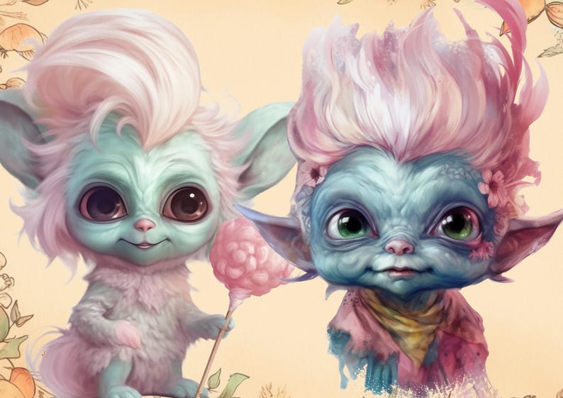 18 Magical Candy Spirits PNG. Fantasy. Magic Creatures. Cotton Candy ...
