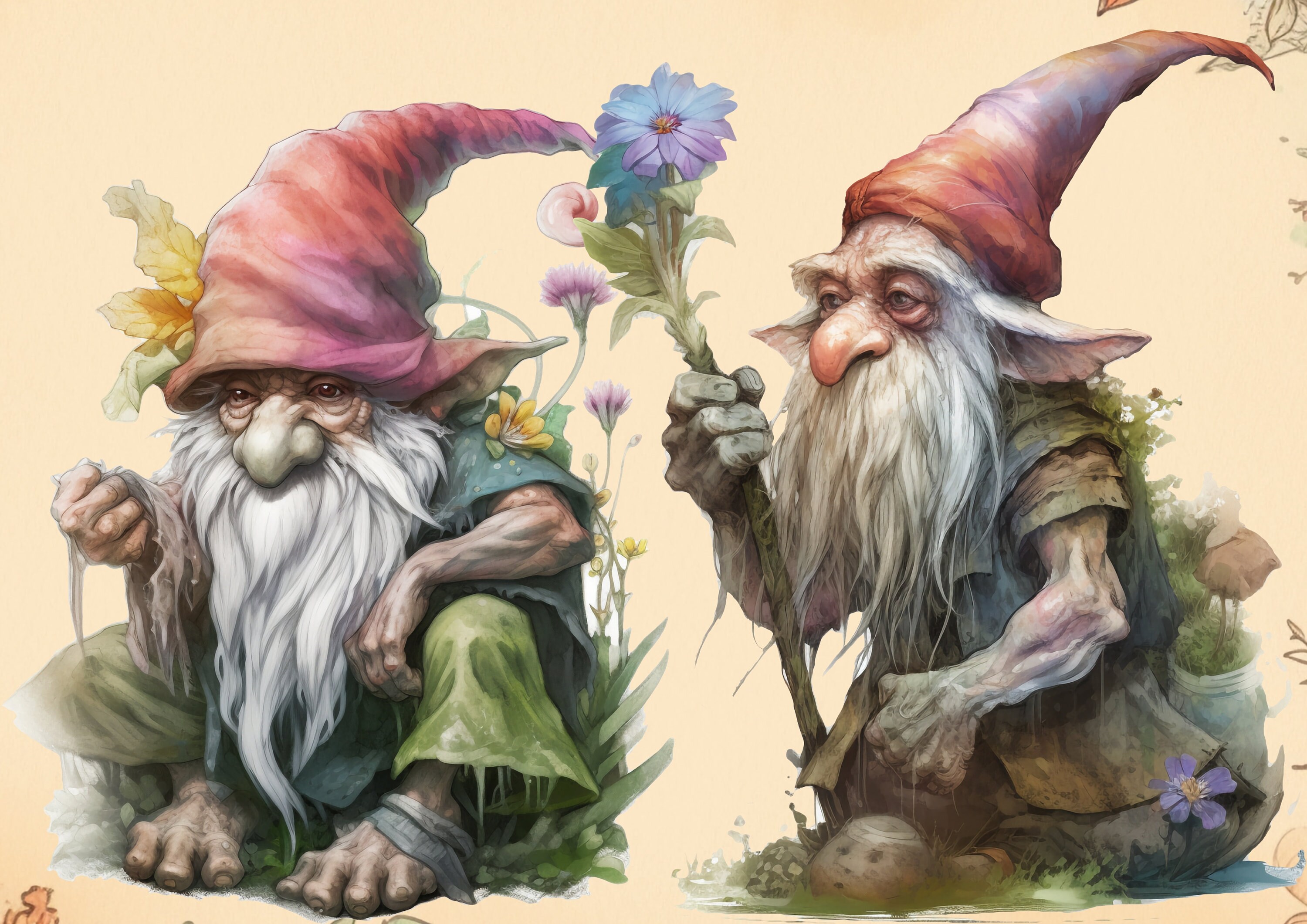 16 Garden Gnomes PNG. Fantasy. Magic Creatures. Fantastic Creatures ...