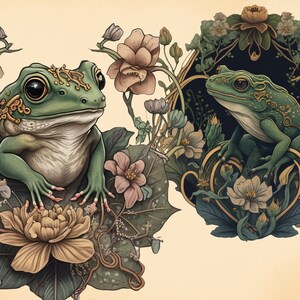 10 Proud Frogs Portraits PNG. Fairycore Fantasy. Goblincore Fairy ...