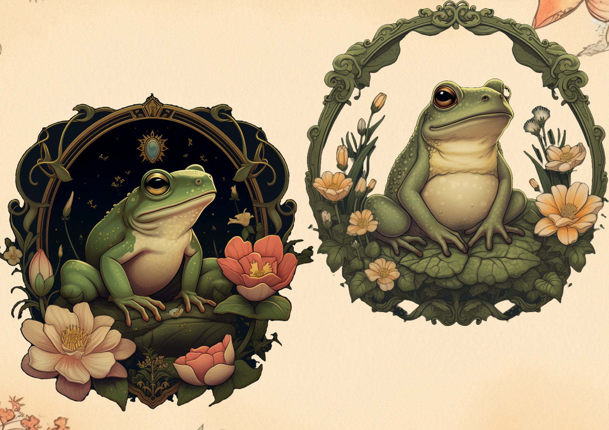 10 Proud Frogs Portraits PNG. Fairycore Fantasy. Goblincore Fairy ...