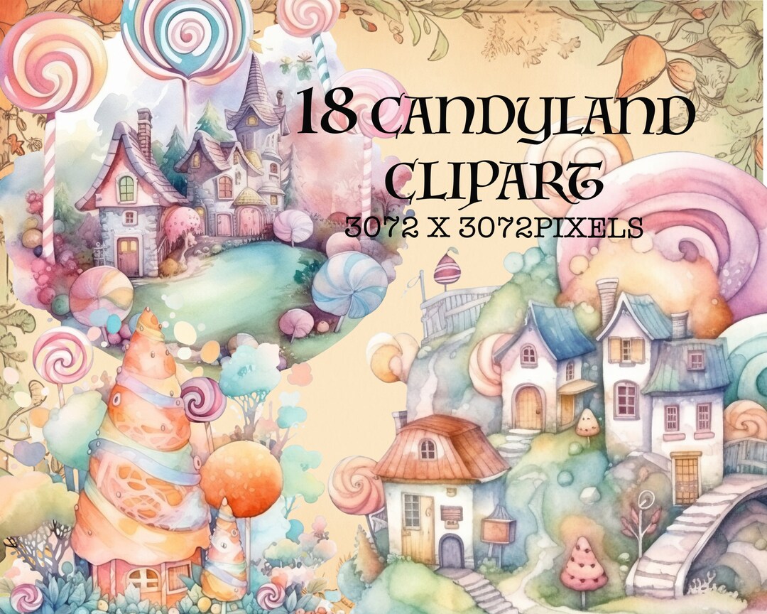 BUNDLE Candyland 18 PNG of Sweets, Candies, Rainbow Colors and Fantasy ...