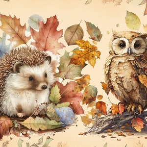17 Cute Animals in the Autumn Forest. Fall Aesthetic Rural Cottagecore ...