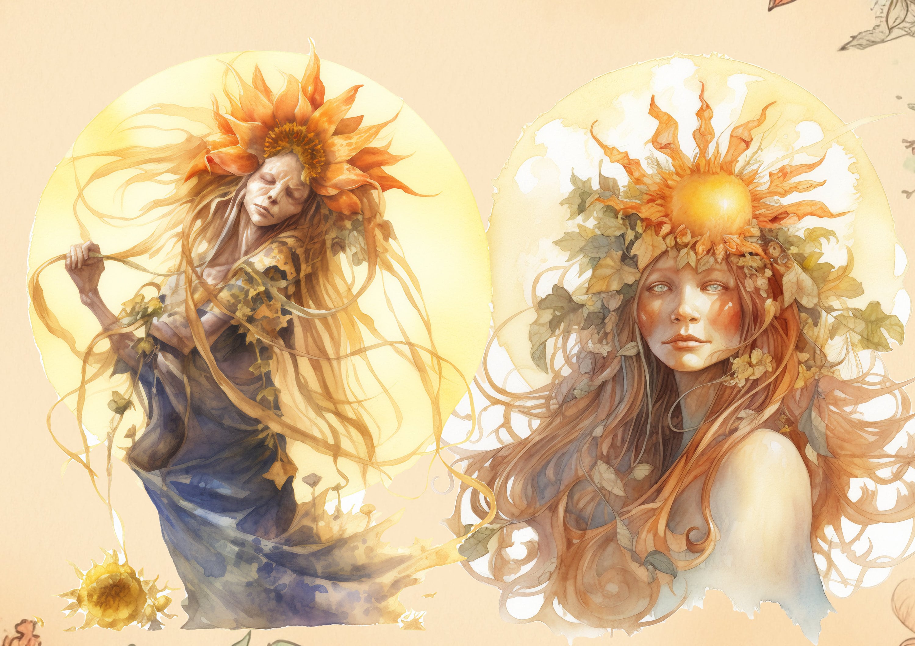 14 Summer Sun Goddess PNG. Litha. Witchcraft, Wicca Summer Solstice ...