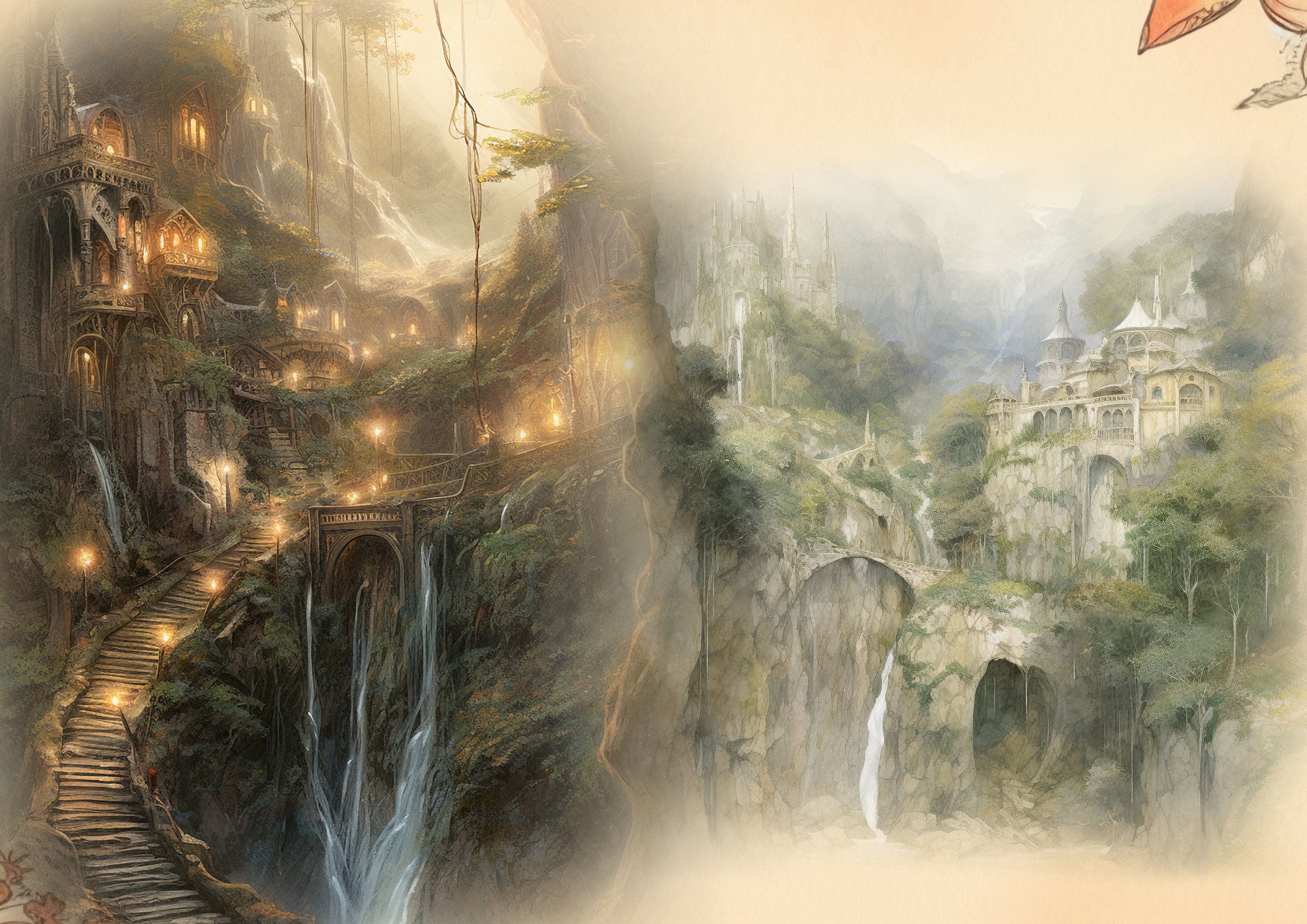 Greetings From Rivendell / 13 PNG Bundle/ Fantasy/ Elf / Elven / Lotr ...