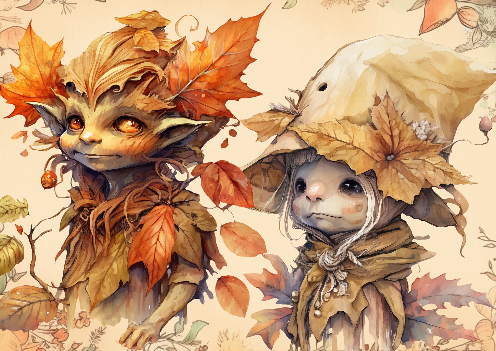 14 Magical Autumn Spirits PNG. Fantasy Fairy for Fall. Mabon Samhain ...