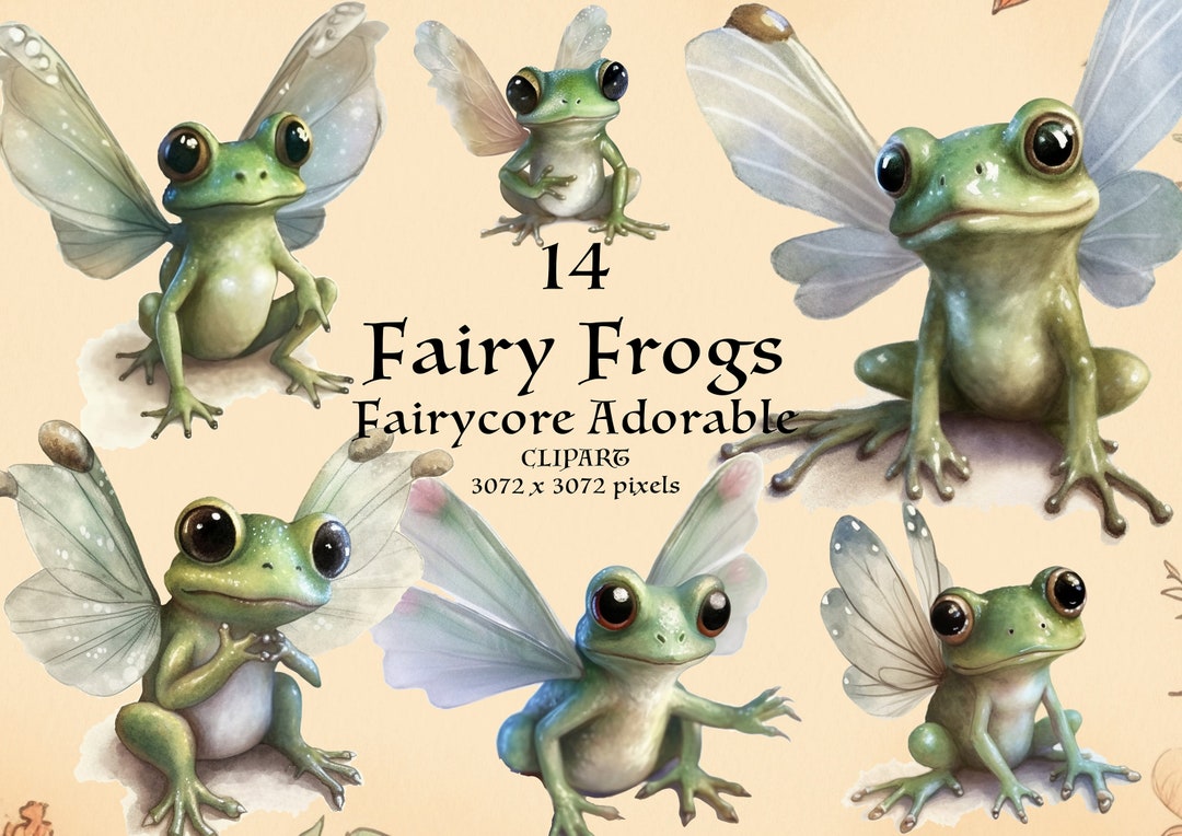 14 Fairy Frogs PNG. Fairycore Fantasy. Goblincore Fairy. Cottagecore ...