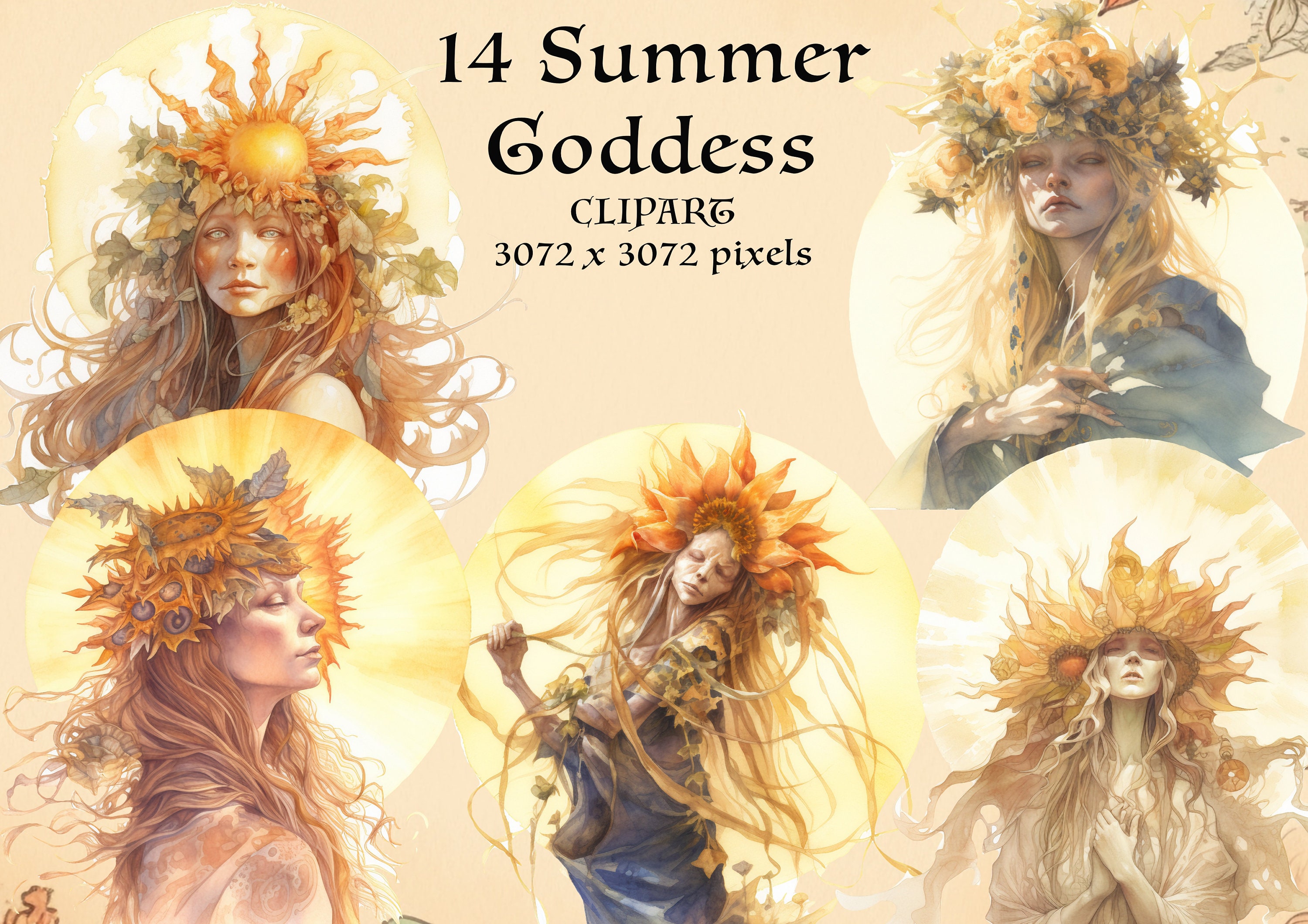 14 Summer Sun Goddess PNG. Litha. Witchcraft, Wicca Summer Solstice ...