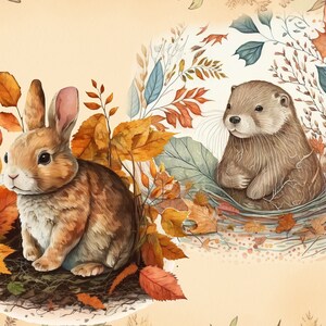 17 Cute Animals in the Autumn Forest. Fall Aesthetic Rural Cottagecore ...