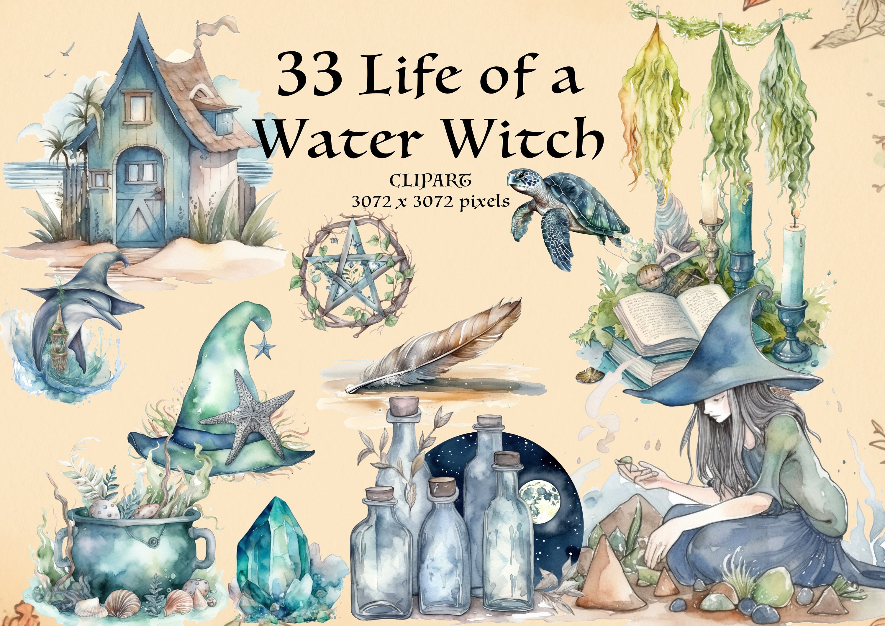 33 Life of a Water Witch PNG. Sea Witchcraft, Wicca Pagan Clipart ...