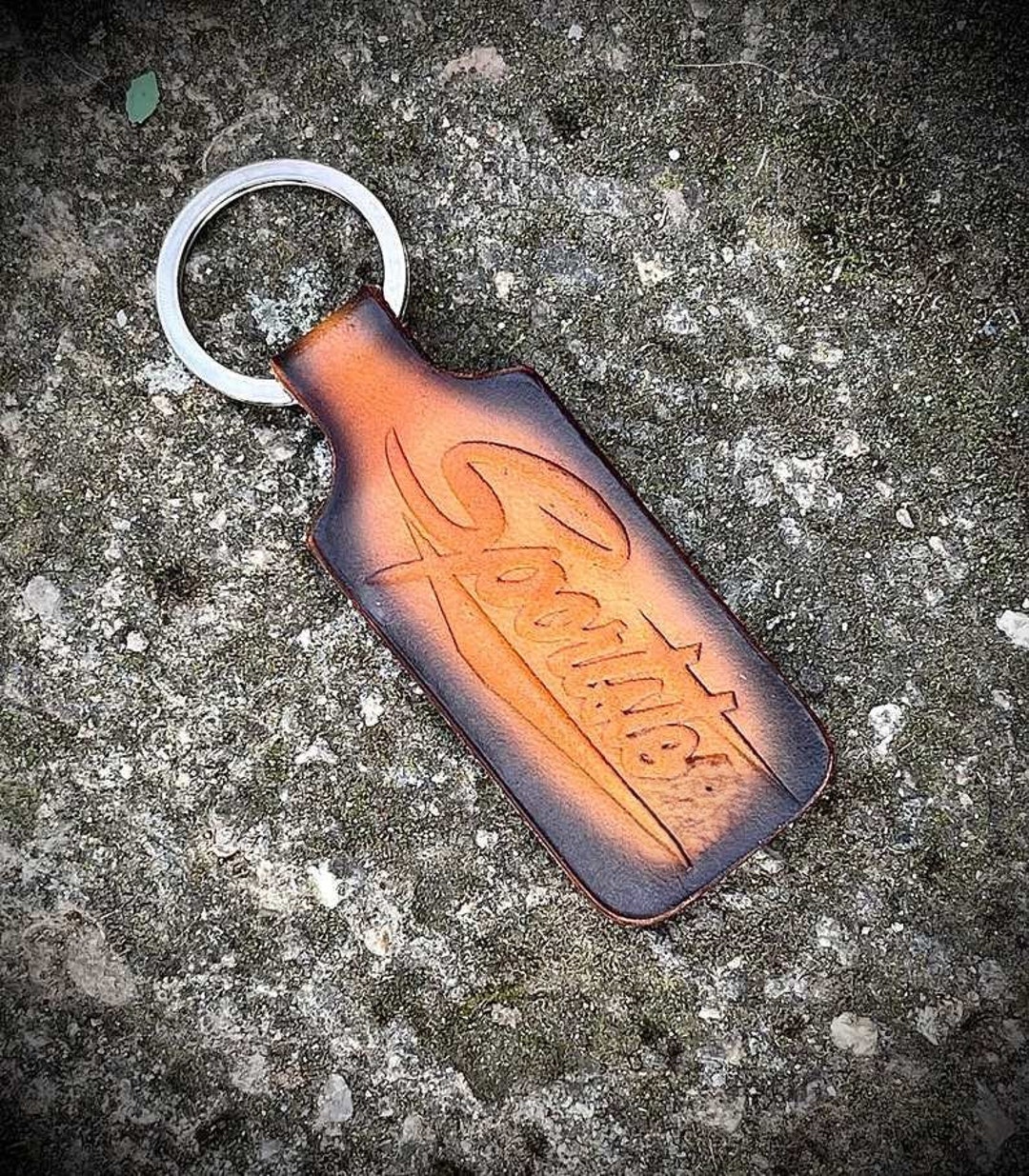 Embossed Motorcycle Automotive Logo Keychain Key Right,handmade Leather ...