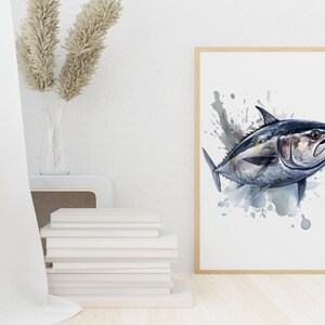 Tuna Watercolor PNG Commercial Use Clip Art, Ocean Clipart PNG, Digital ...