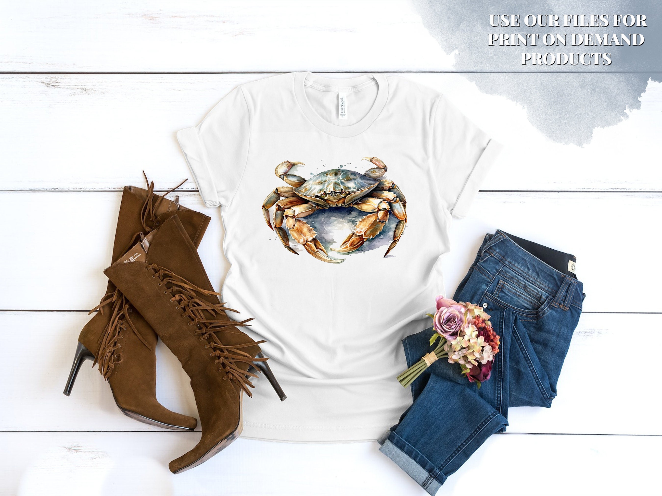 Crab Watercolor PNG Commercial Use Clip Art, Sea Art Clipart PNG ...