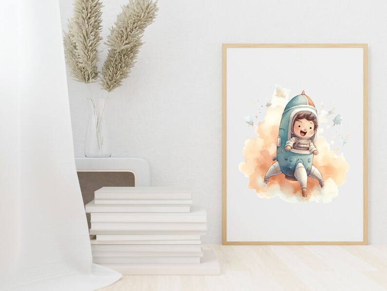 Kid Astronaut Watercolor PNG Commercial Use Clip Art, Baby Shower PNG ...