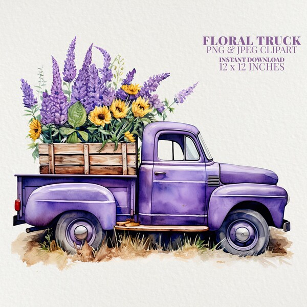 Truck With Flowers - Etsy
