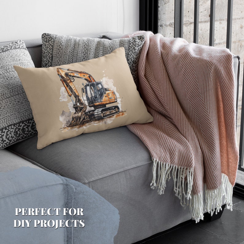 Excavator Watercolor PNG Commercial Use Clip Art, Construction Clipart ...