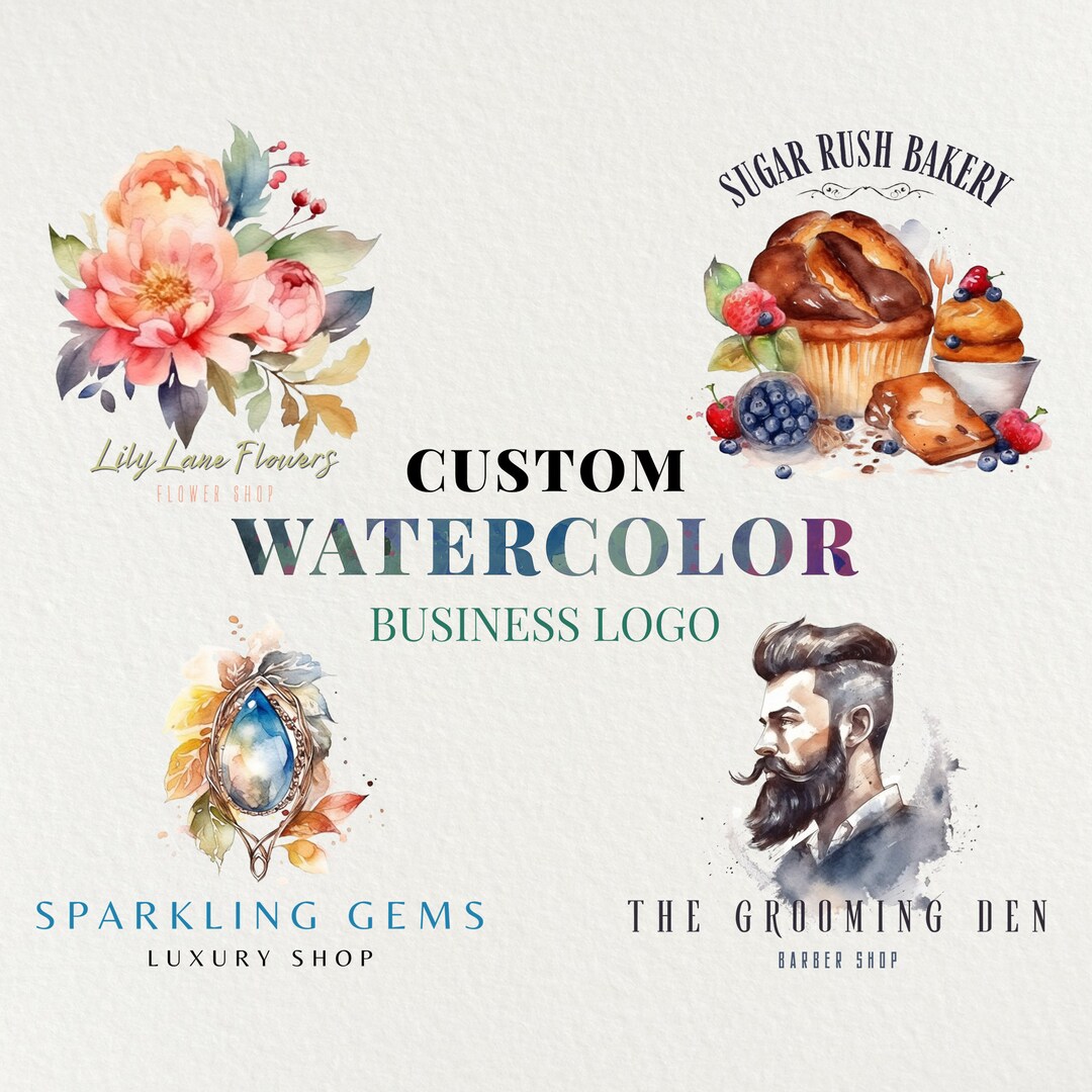 Custom Watercolor Logo PNG Commercial Use, Custom Logo PNG, Customer ...