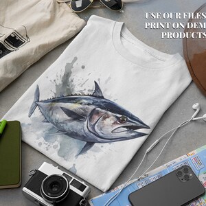 Tuna Watercolor PNG Commercial Use Clip Art, Ocean Clipart PNG, Digital ...