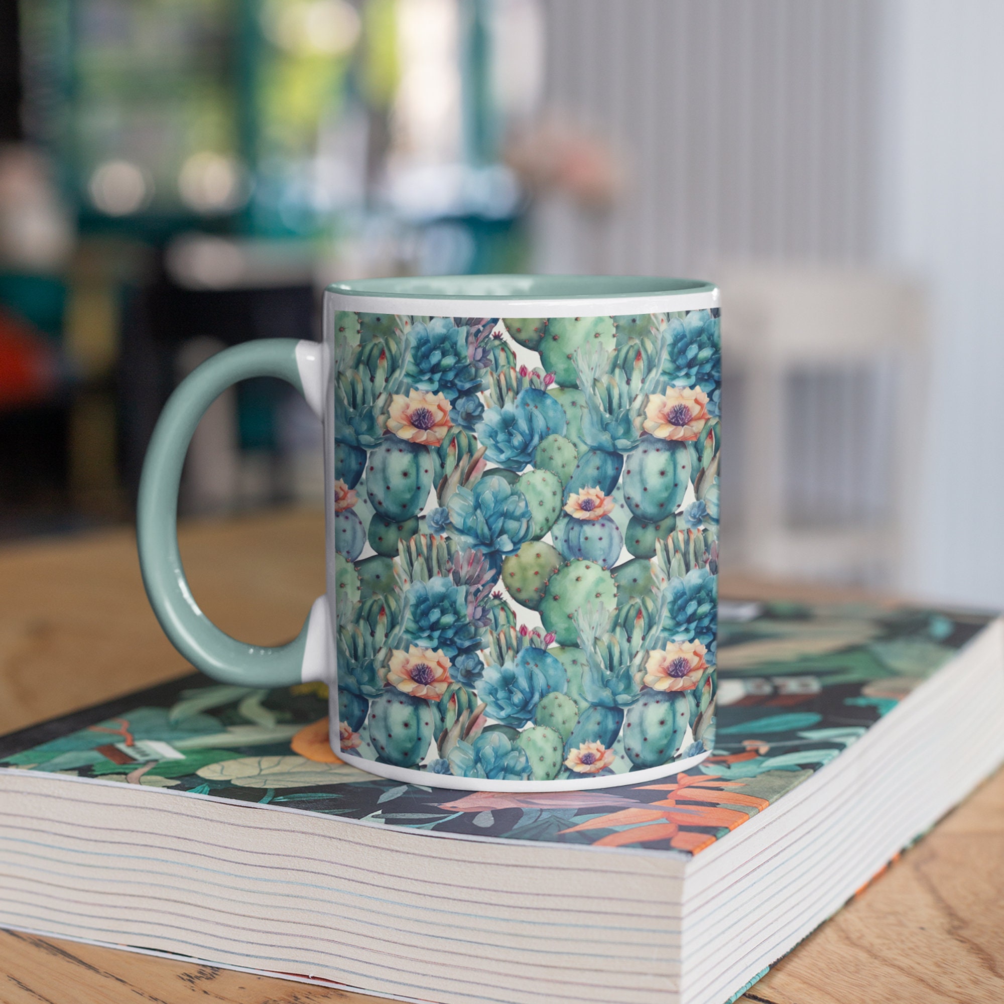 Watercolor Cactus Digital Paper, Seamless Pattern, Digital Scrapbooking ...