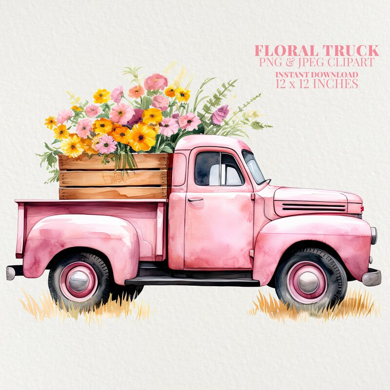 Truck With Flowers - Etsy