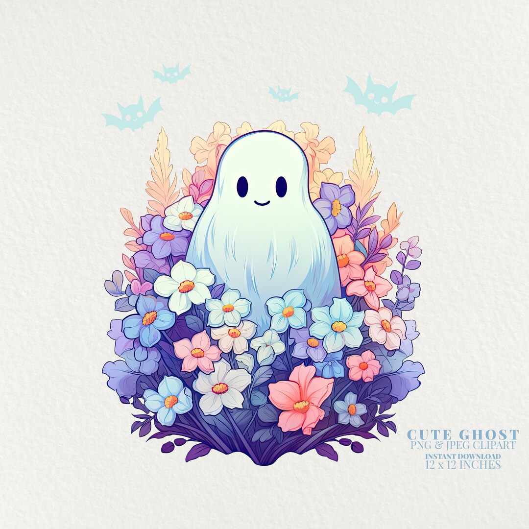 Pastel Halloween Ghost PNG Commercial Use Clip Art Pastel - Etsy