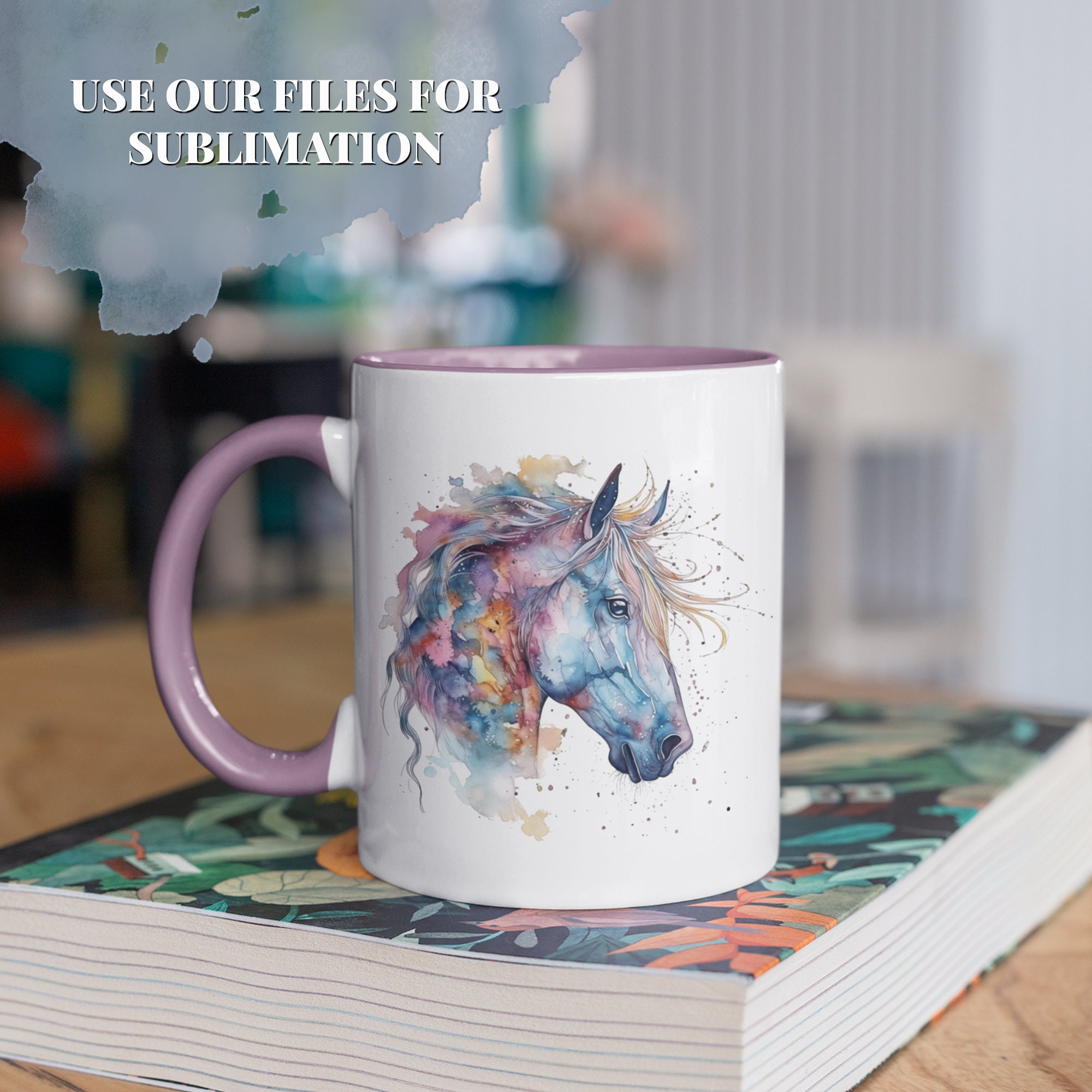 Horse Watercolor PNG Commercial Use Clip Art Rainbow Horse - Etsy