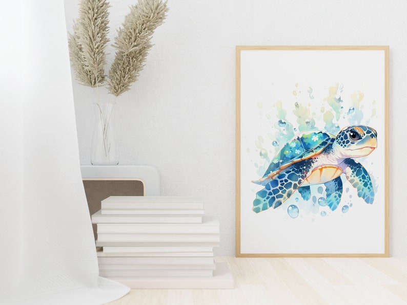 Cute Baby Sea Turtle Watercolor PNG Commercial Use Clip Art - Etsy