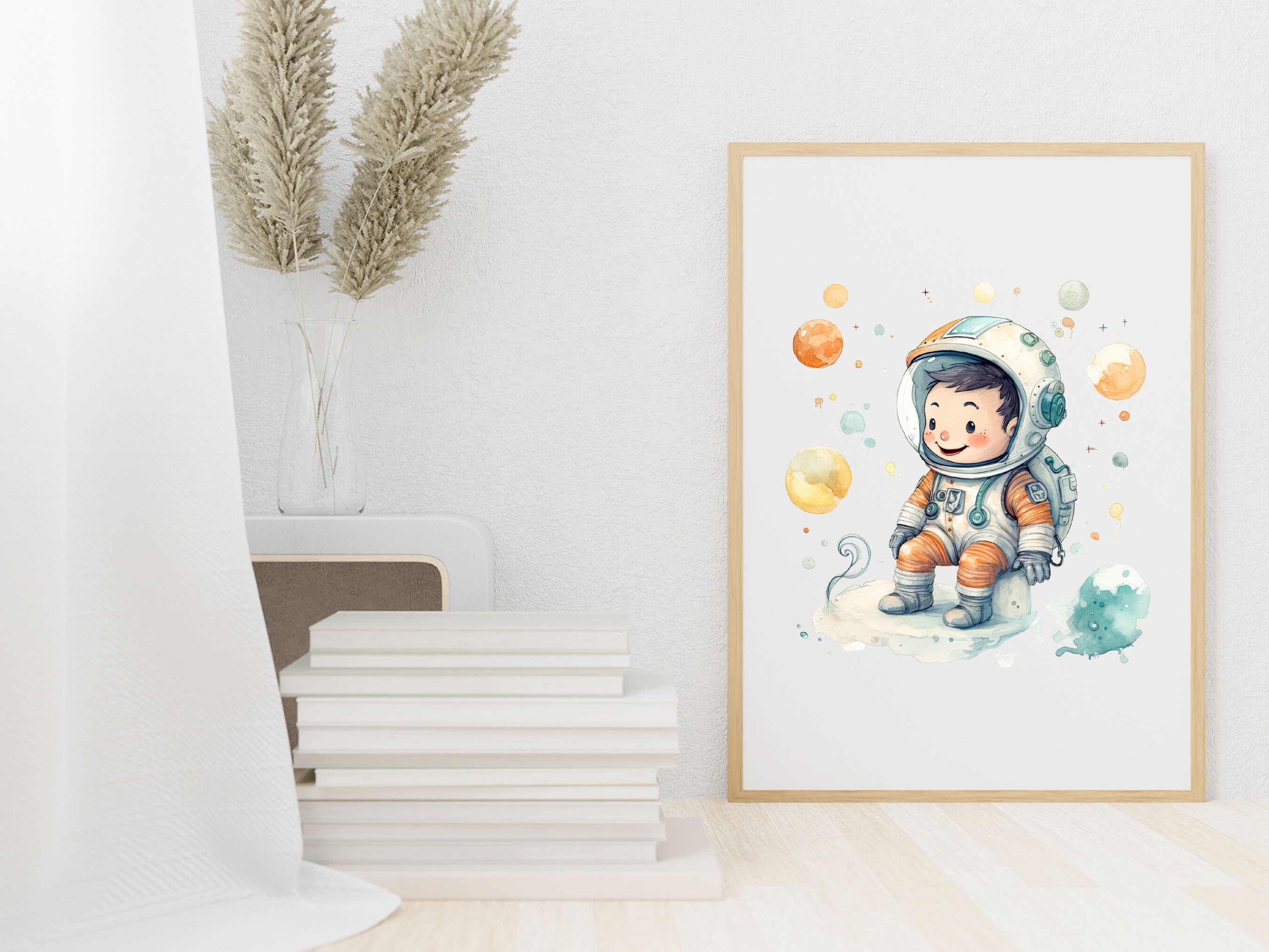Kid Astronaut Watercolor PNG Commercial Use Clip Art, Baby Shower PNG ...