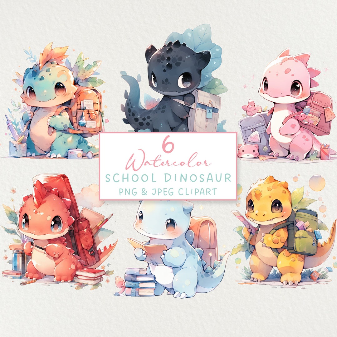 Cute School Dinosaur PNG Commercial Use Clip Art Last Day of - Etsy