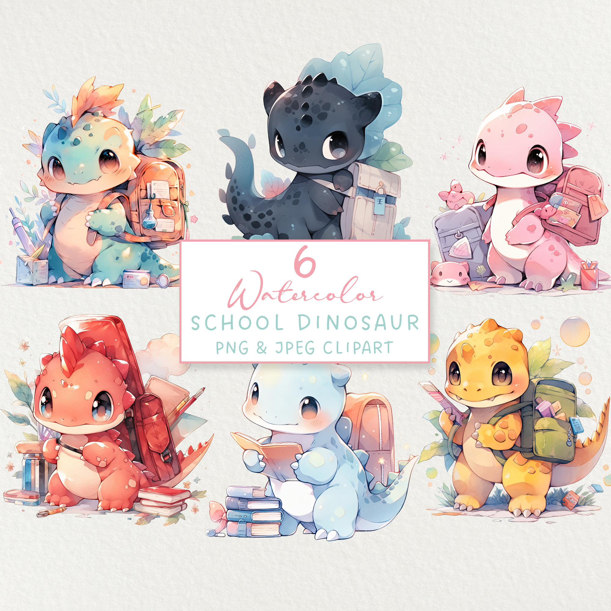 Cute School Dinosaur PNG Commercial Use Clip Art Last Day of - Etsy